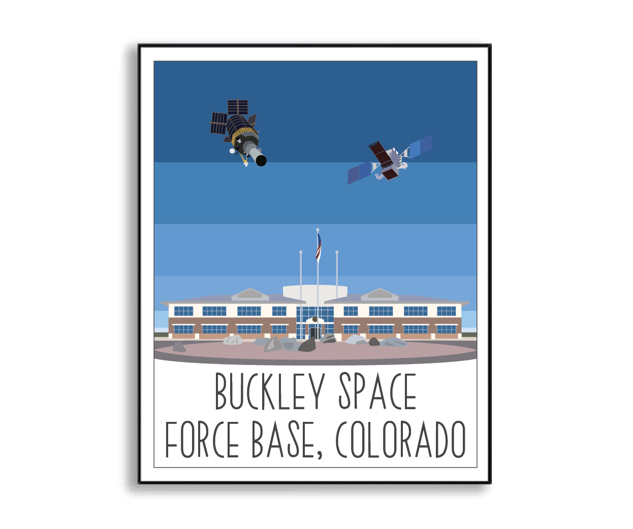 Buckley Space Force Base Print Sketch Sentiment
