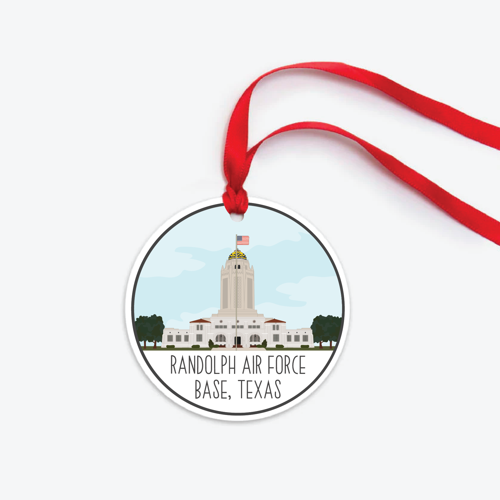 Randolph Air Force Base Ornament Sketch Sentiment