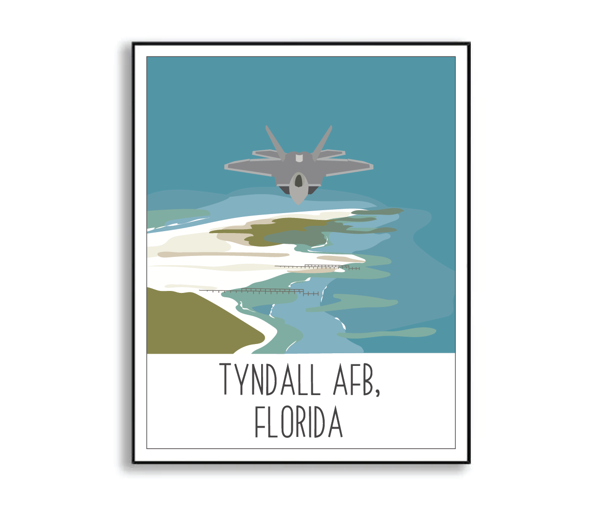 Tyndall Air Force Base Print Sketch Sentiment