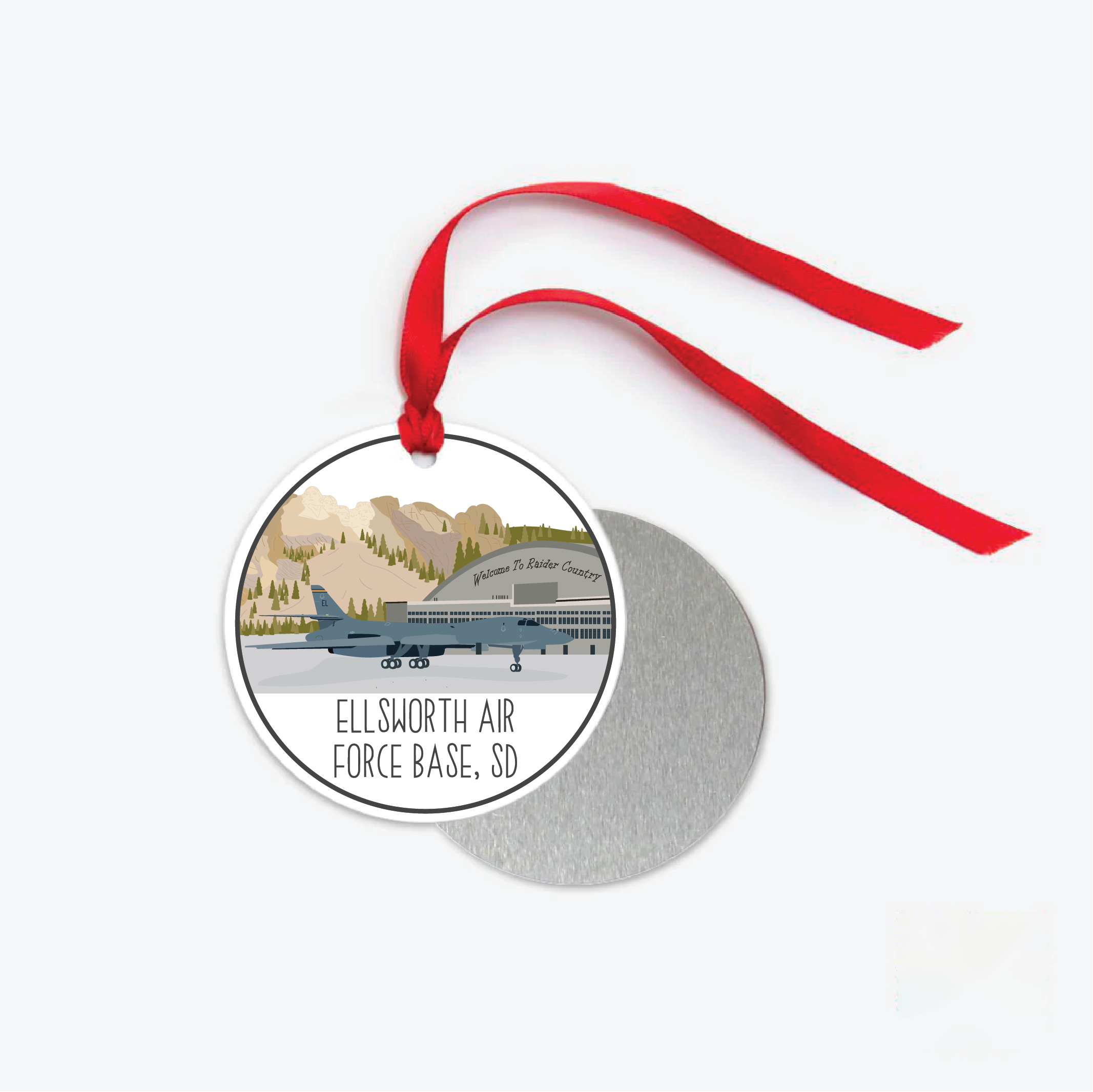 Ellsworth Air Force Base Ornament Sketch Sentiment