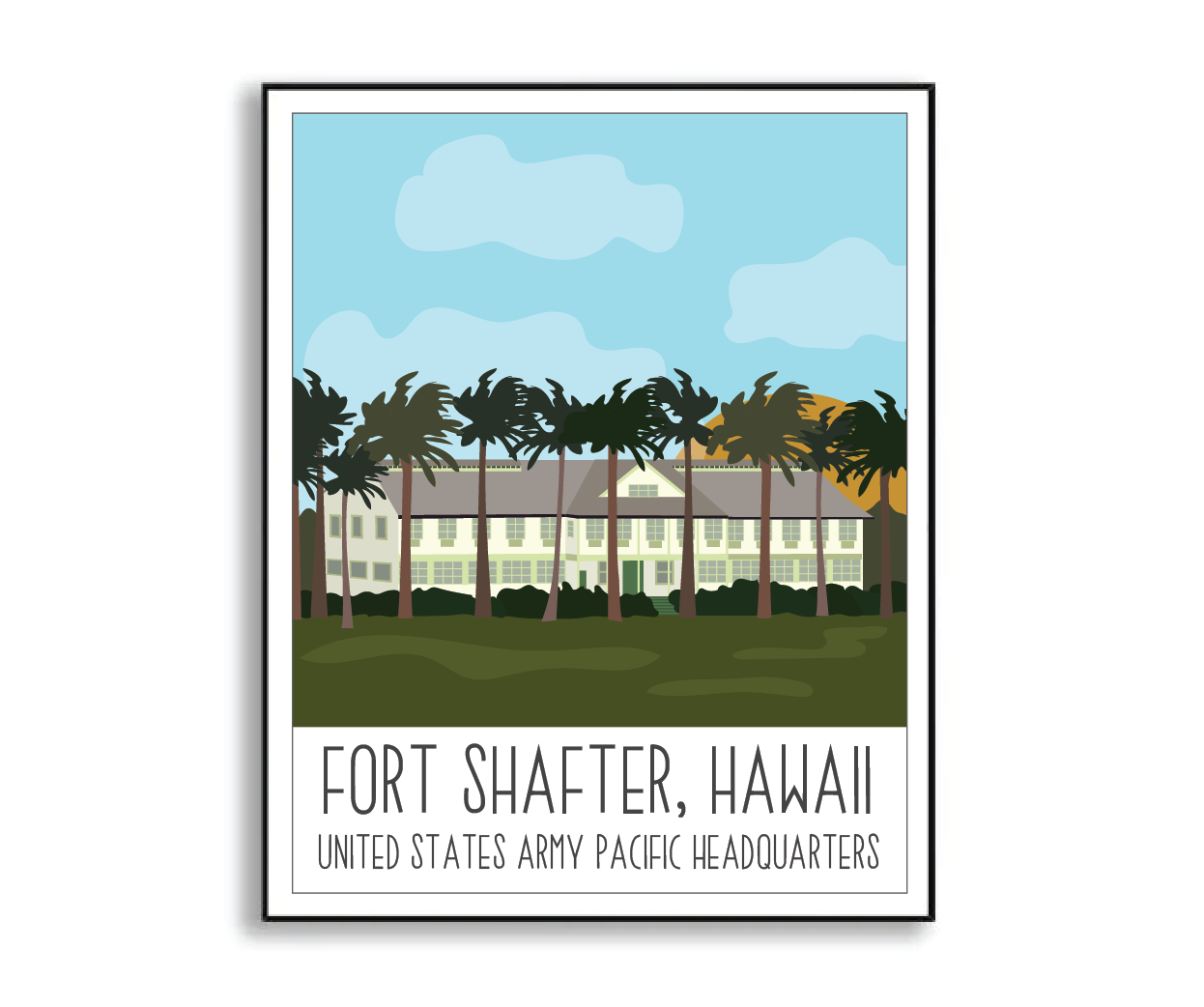 Fort Shafter Print Sketch Sentiment