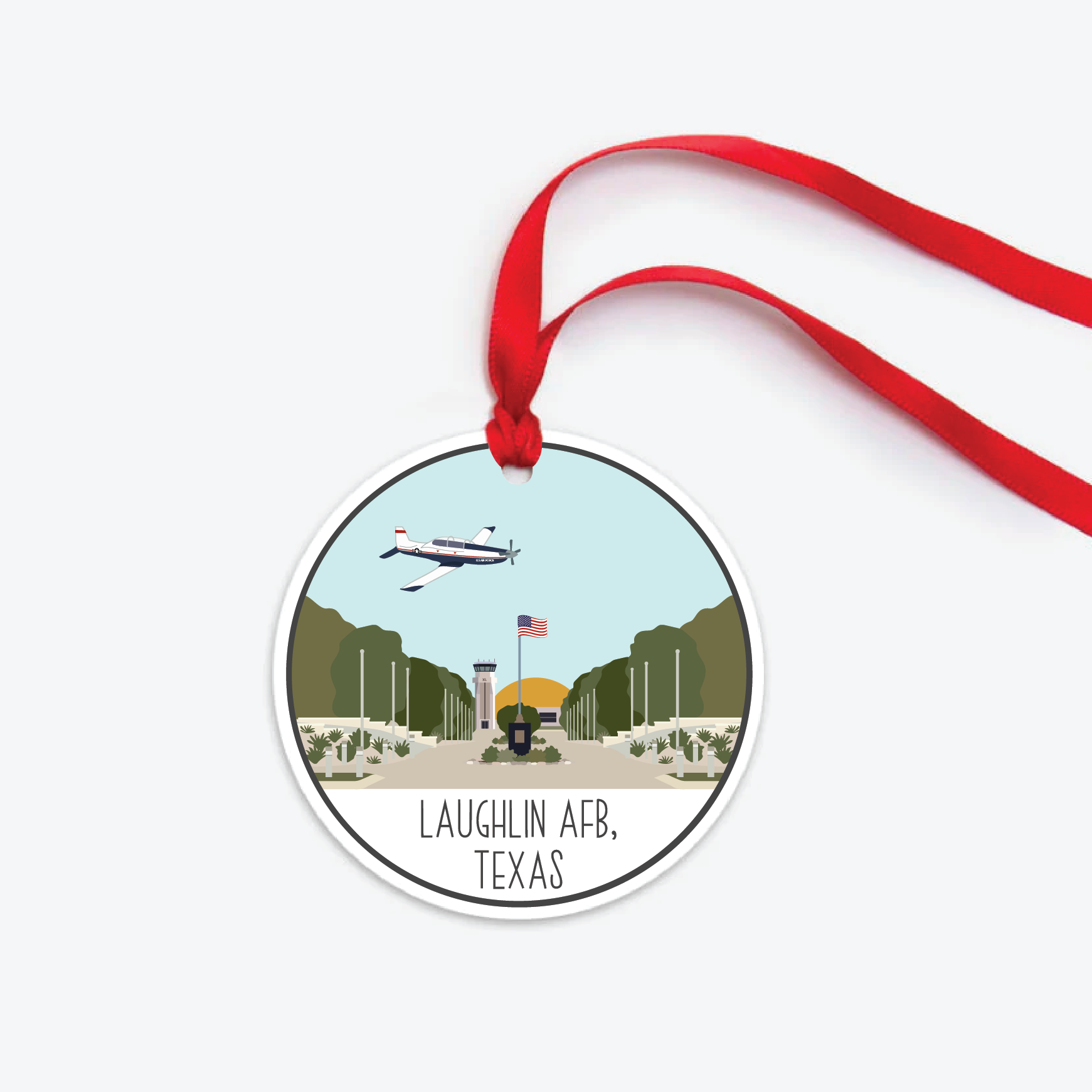 Laughlin Air Force Base Ornament Sketch Sentiment