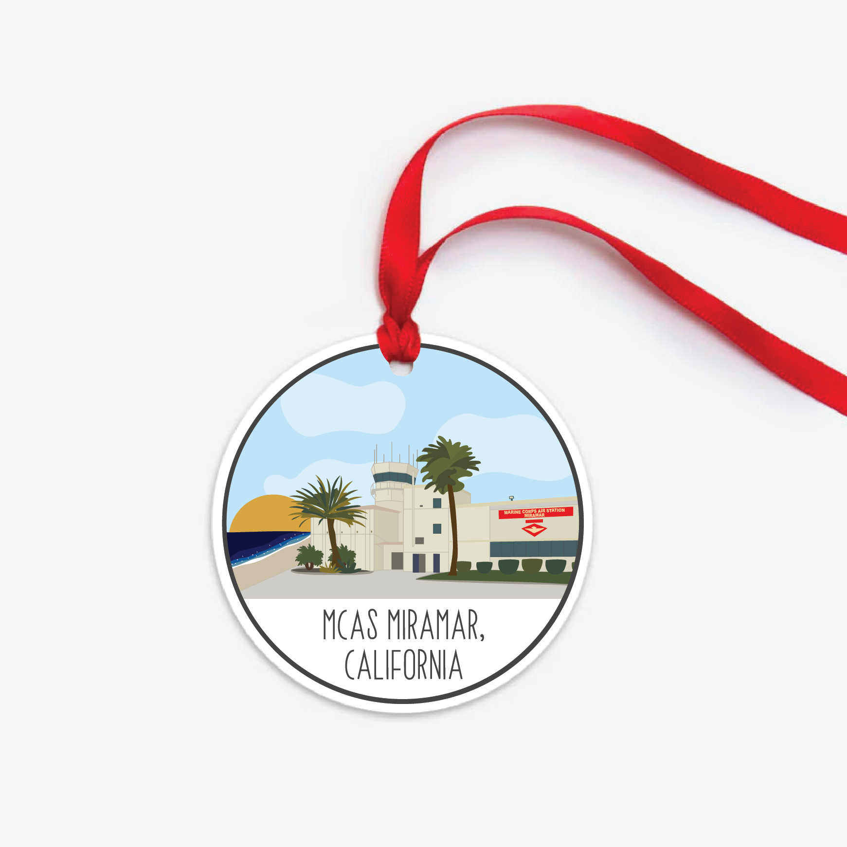 Mcas Miramar Ornament Sketch Sentiment