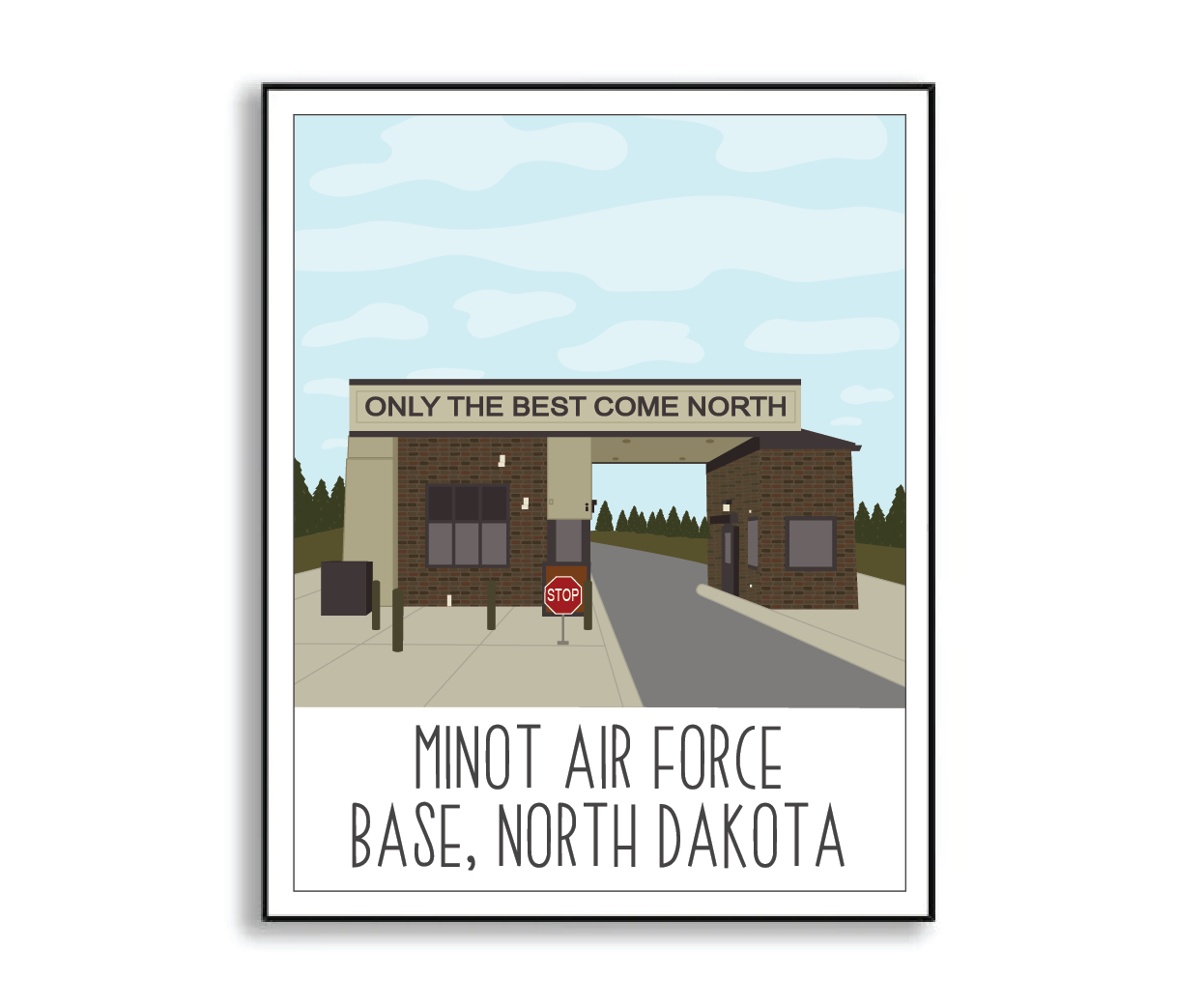 Minot Afb Print Sketch Sentiment